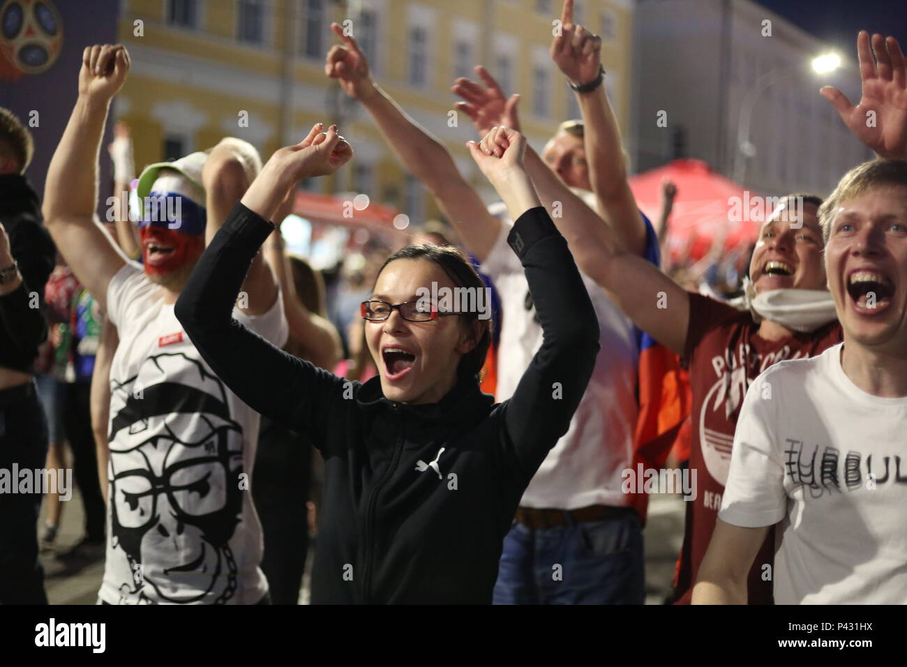 Russian football fans russia soccer woman hi-res stock photography and ...