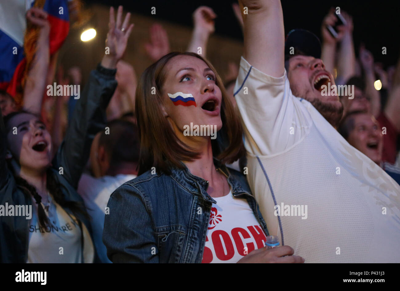 Russian football fans russia soccer woman hi-res stock photography and ...