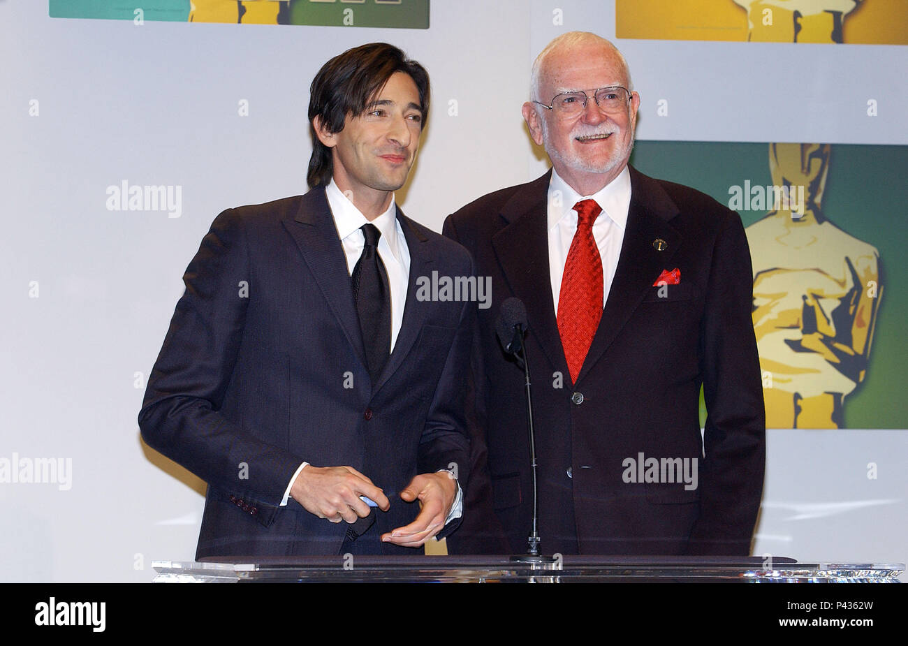 Adrien Brody and the president of the Academy of Motion Pictures Arts ...