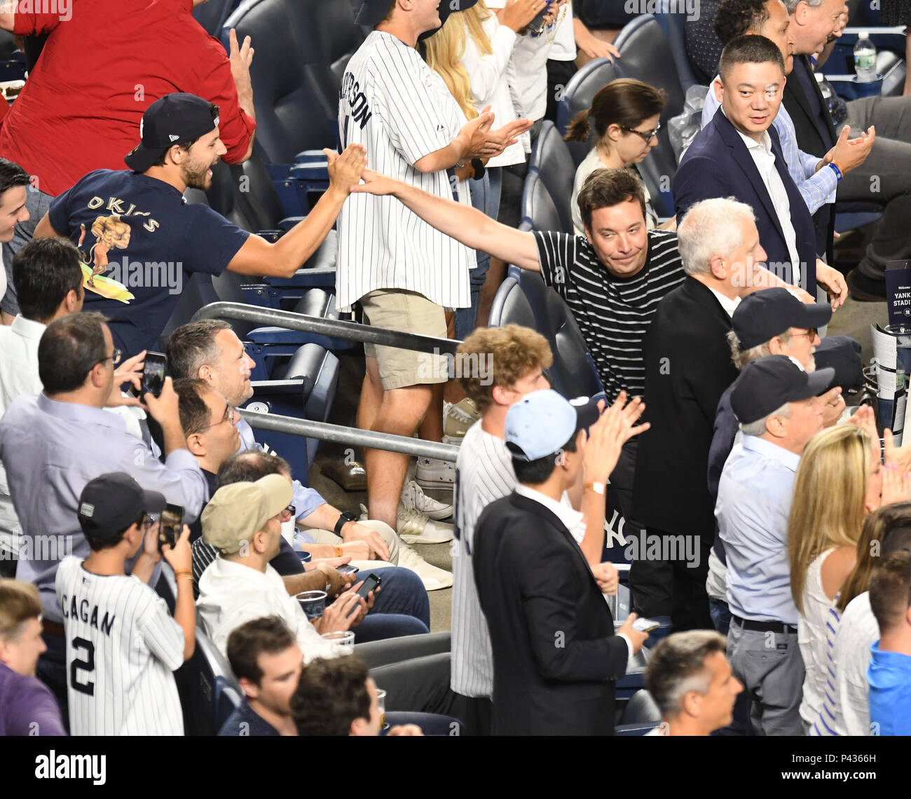 Bronx, NY, USA. 20th June, 2018. Jimmy Fallon, Steven Spielberg, Lorne ...