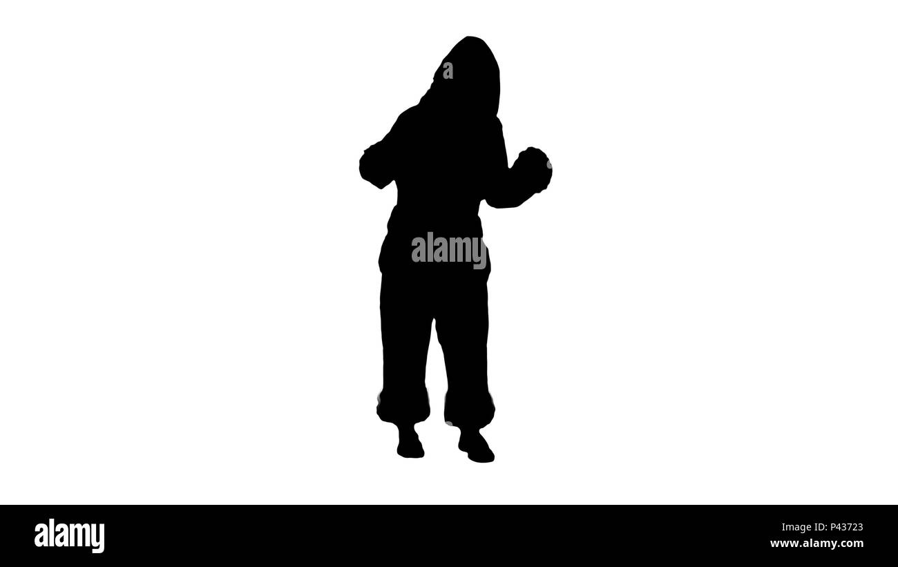 Silhouette Santa Claus Dancing Stock Photo - Alamy