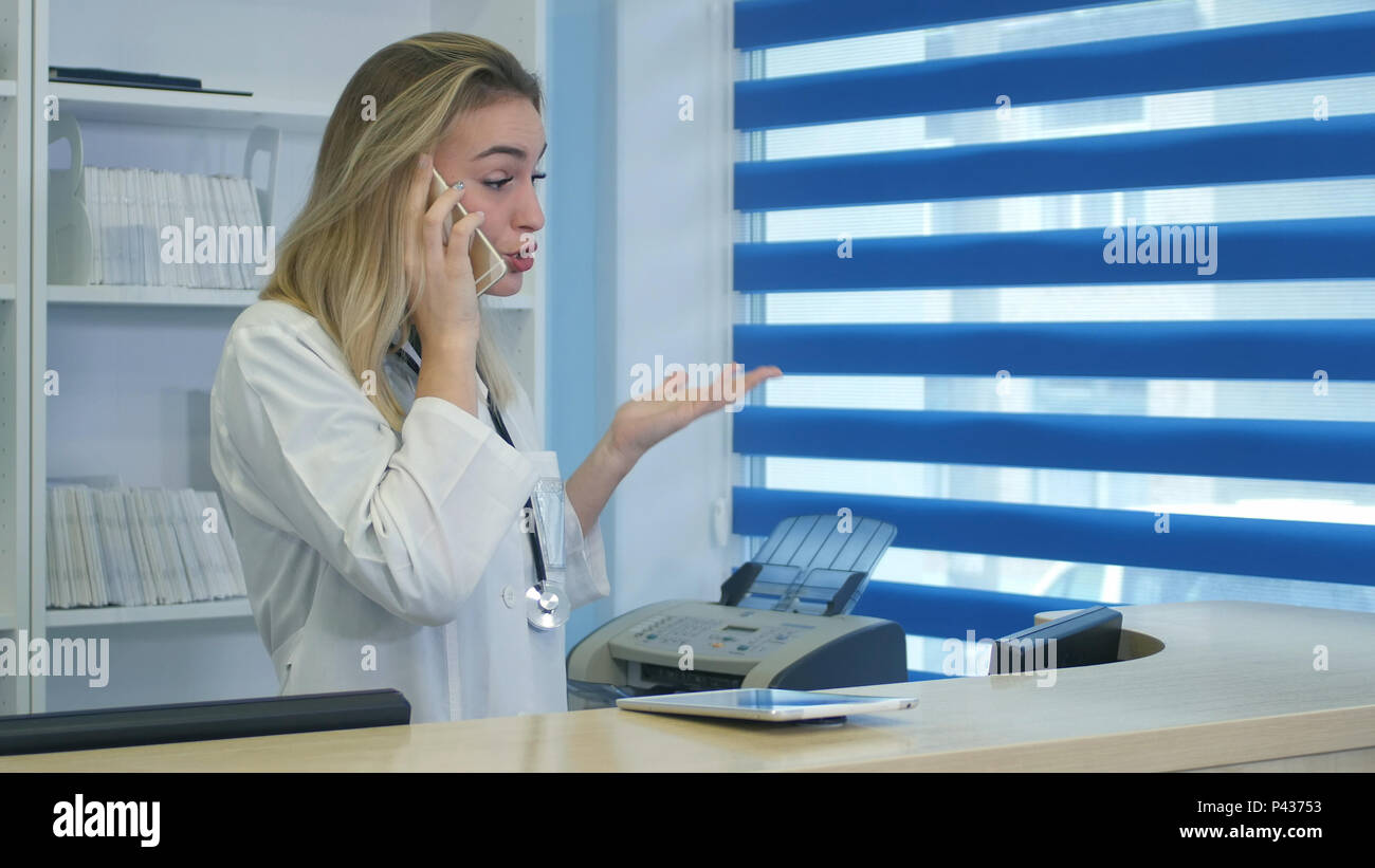 Angry Patient Front Desk Hospital Reception Angry Hi Res Stock