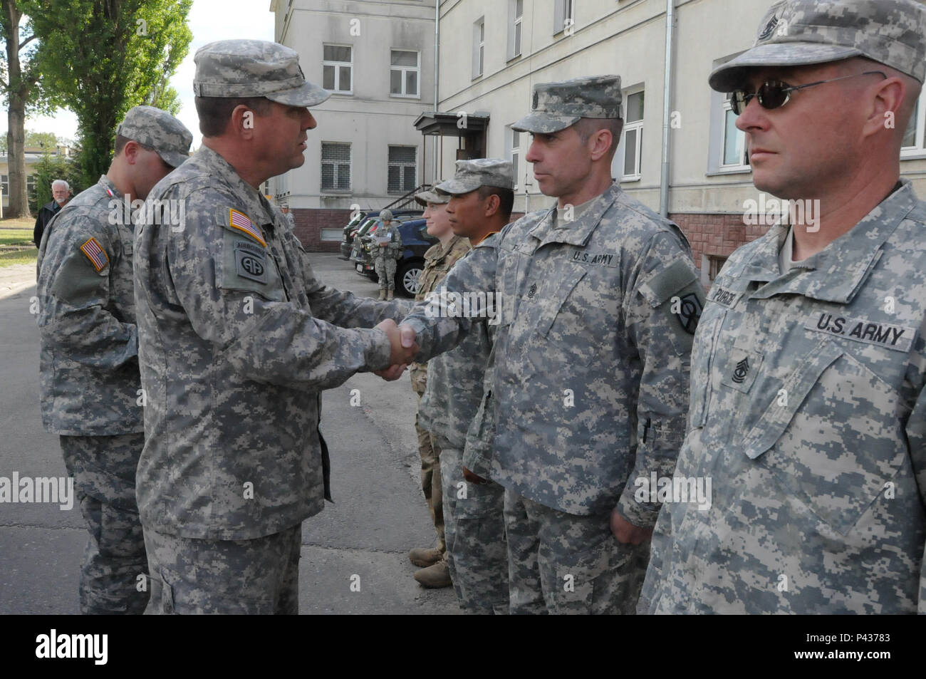 Sgt. Maj. Edward K. Field, with the 450th Transportation Battalion, is ...