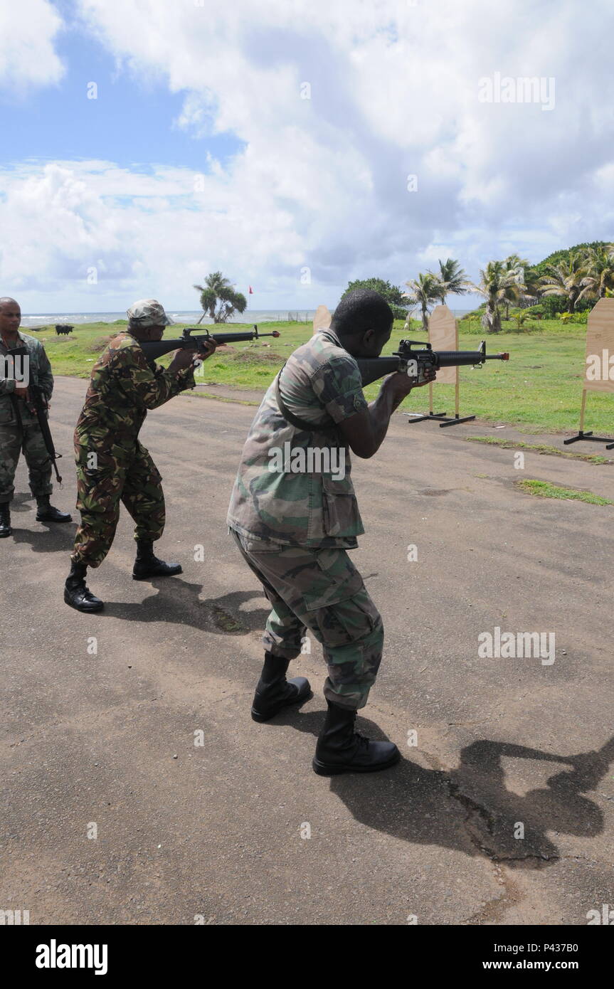 Members of the Grenada Special Service Unit practice the fundamentals ...