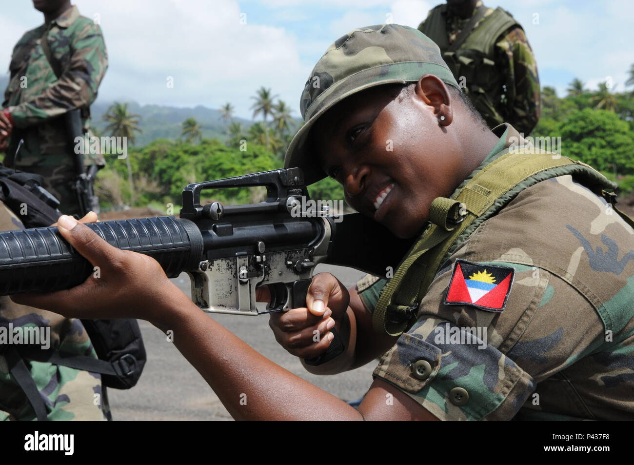 A member of the Grenada Special Service Unit practices the fundamentals ...