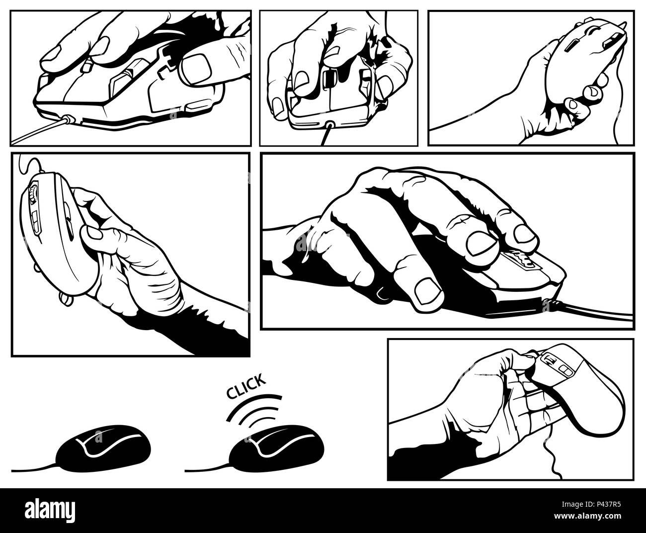 Set of Illustrations a Computer Mouse Stock Vector Image & Art - Alamy