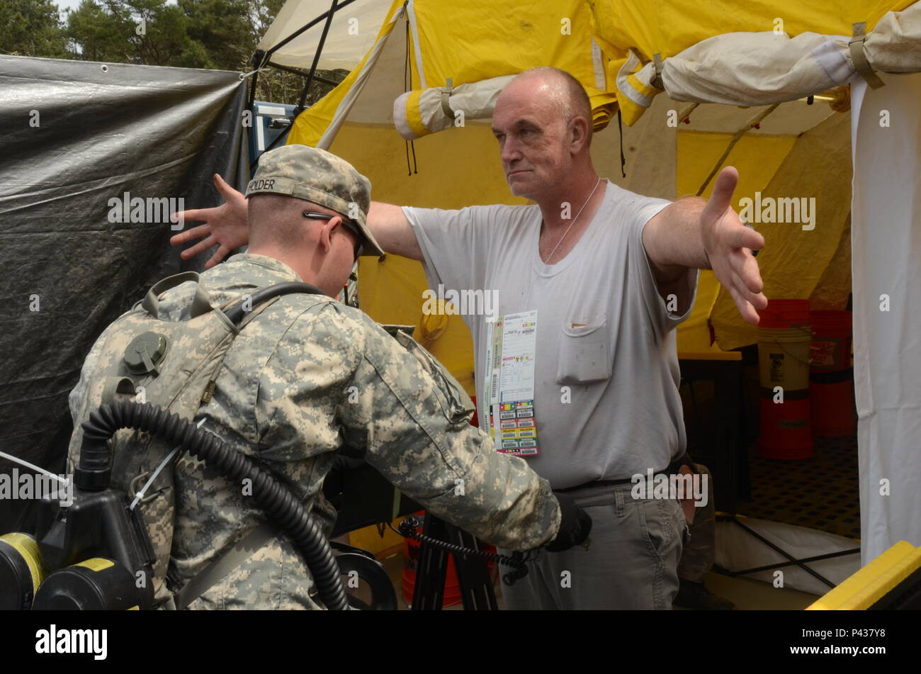 The CBRNE Enhanced Force Response Force Package (CERFP) members from ...