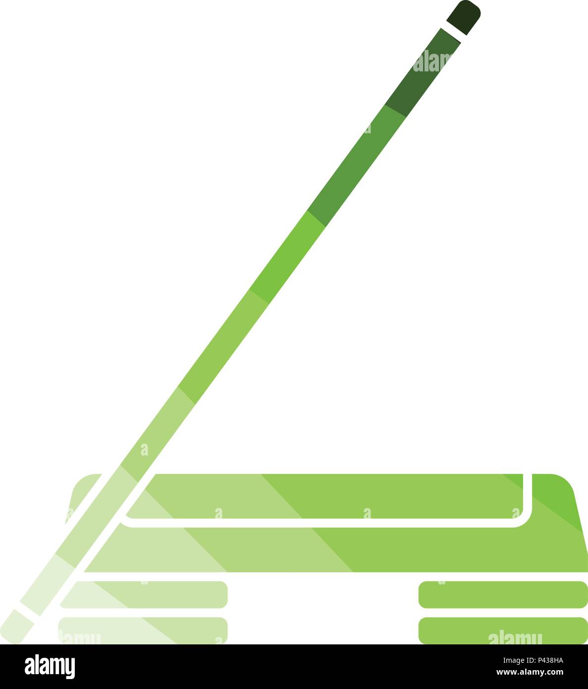 Step board and stick icon. Flat color design. Vector illustration Stock ...