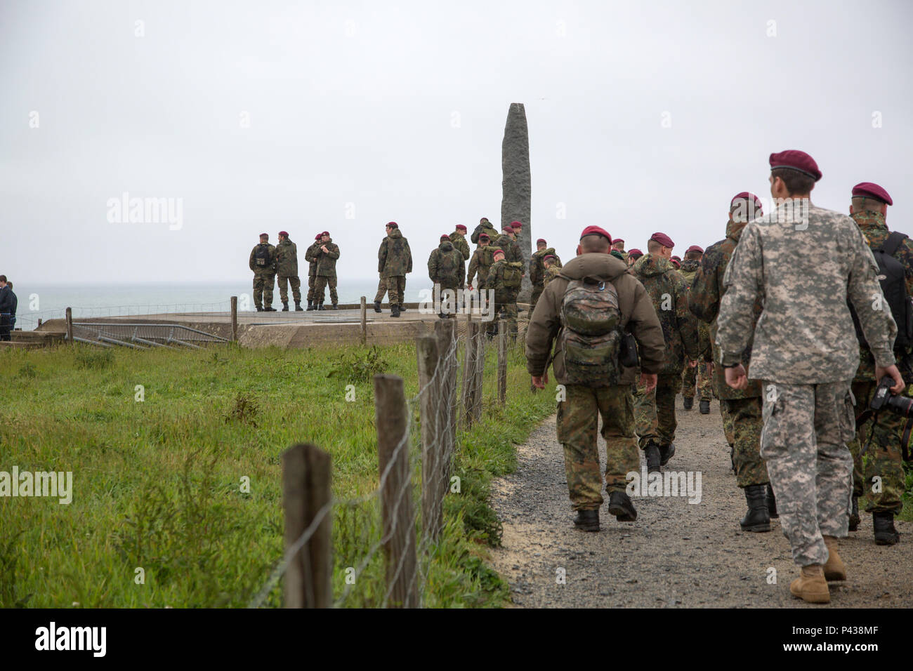 U.S. Army Soldiers and German Soldiers visit Pointe du Hoc, France ...