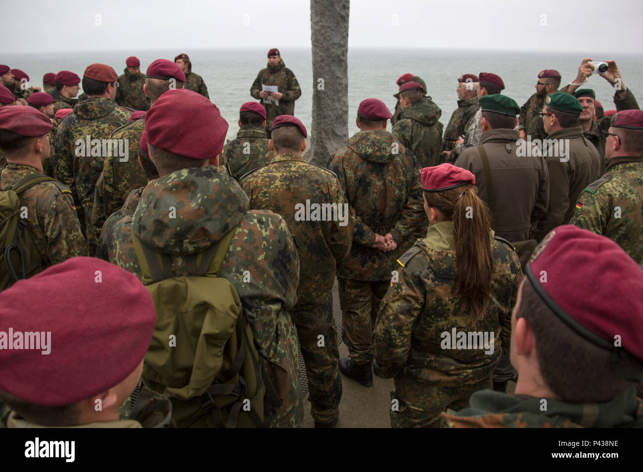U.S. Army Soldiers and German Soldiers visit Pointe du Hoc, France ...