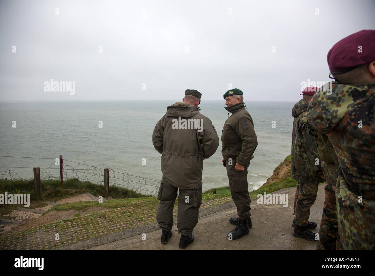 U.S. Army Soldiers and German Soldiers visit Pointe du Hoc, France ...