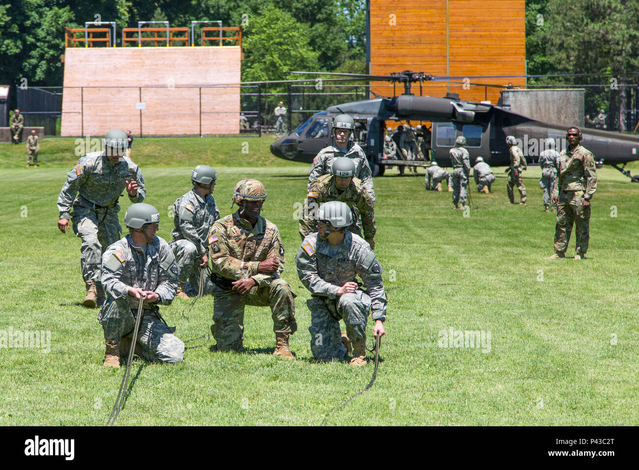 U.S. Military Academy cadets conduct aircraft rappel training at West ...