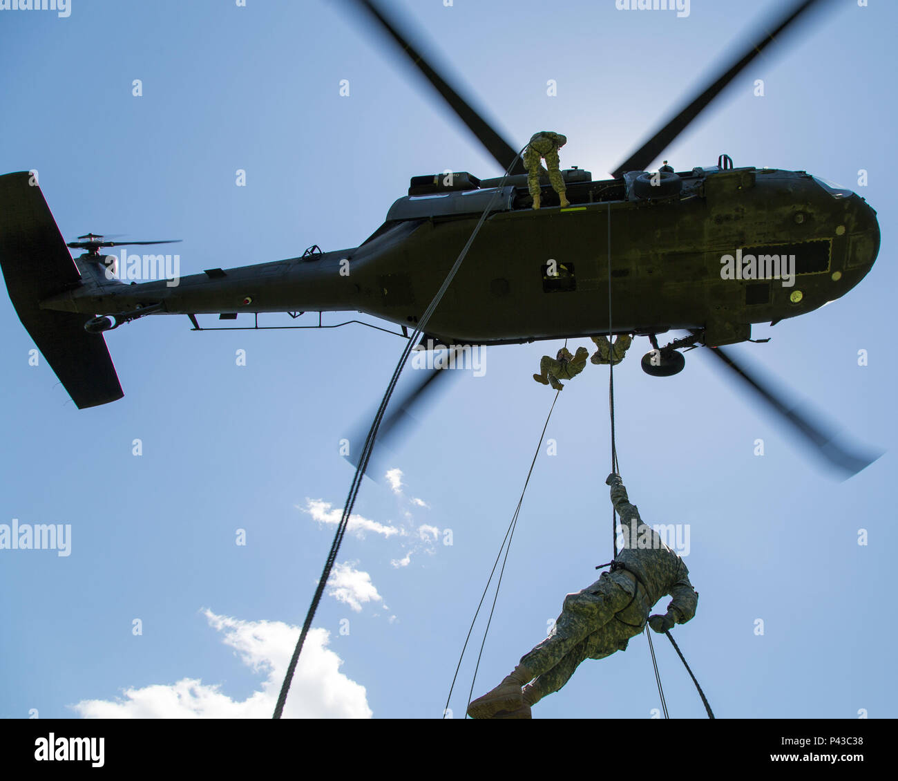 U.S. Military Academy cadets conduct aircraft rappel training at West ...