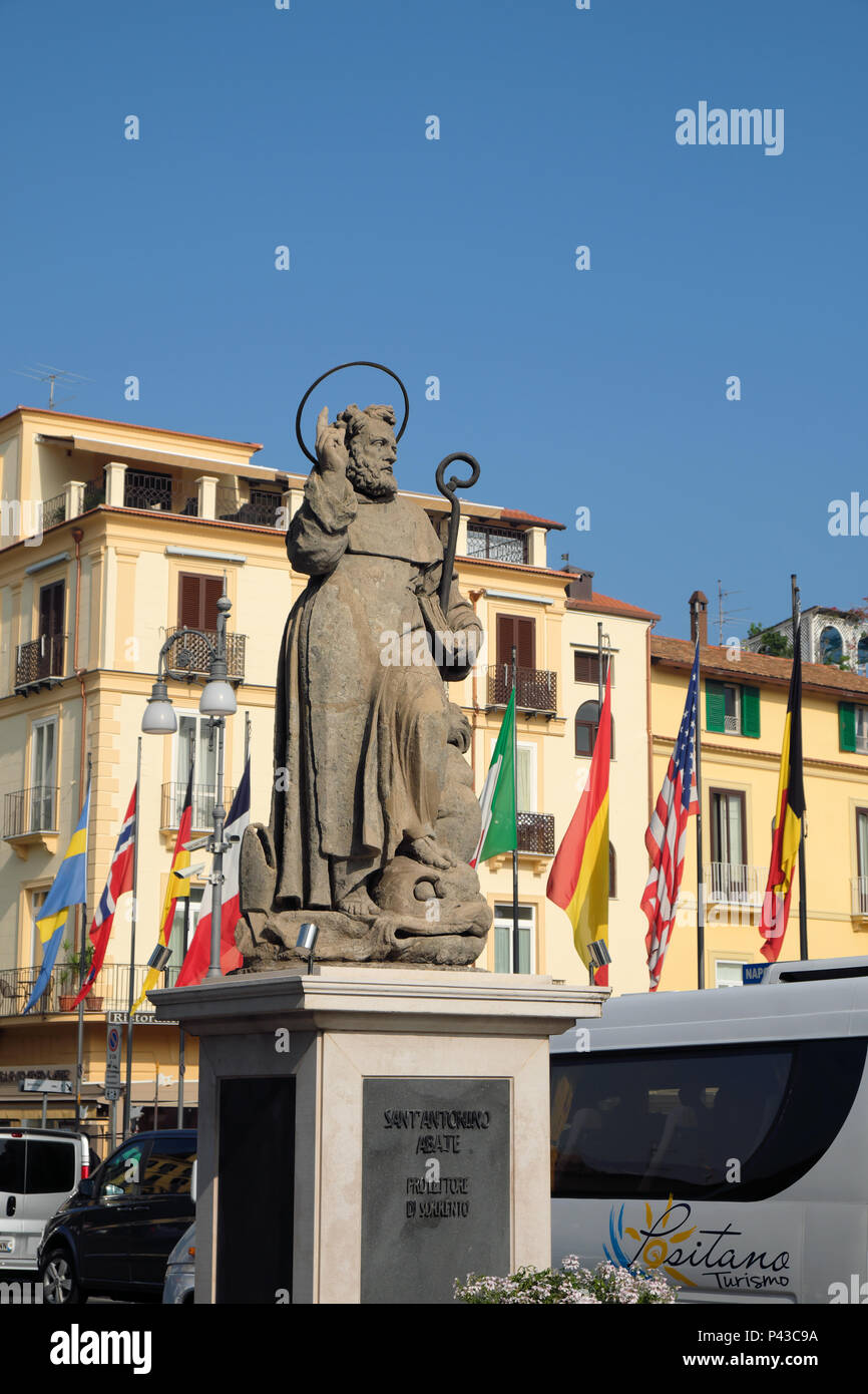 statue of St Antoninus in the piazza T Tasso in the centre of sorrento ...
