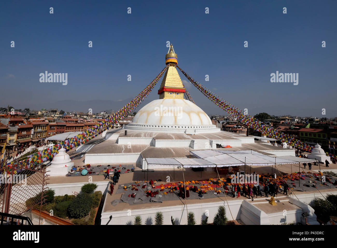 Nepal, Bouddhanath, local stupa and daily life Stock Photo - Alamy