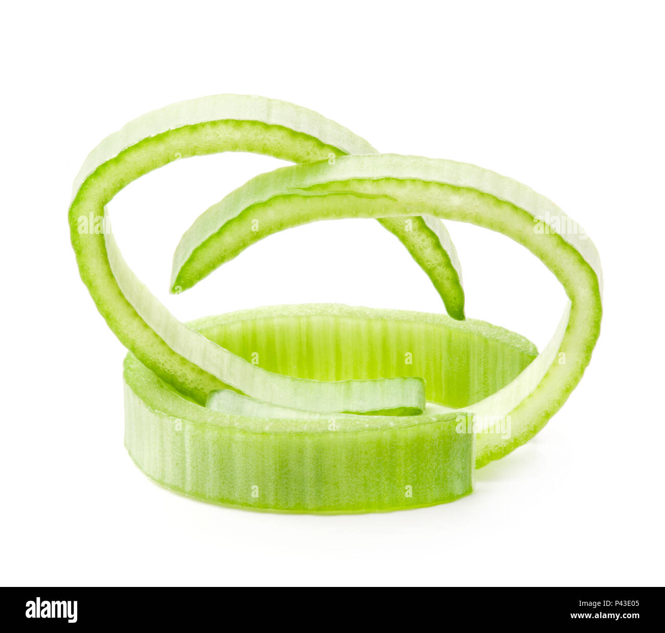 Rings of green onions isolated on white background Stock Photo - Alamy