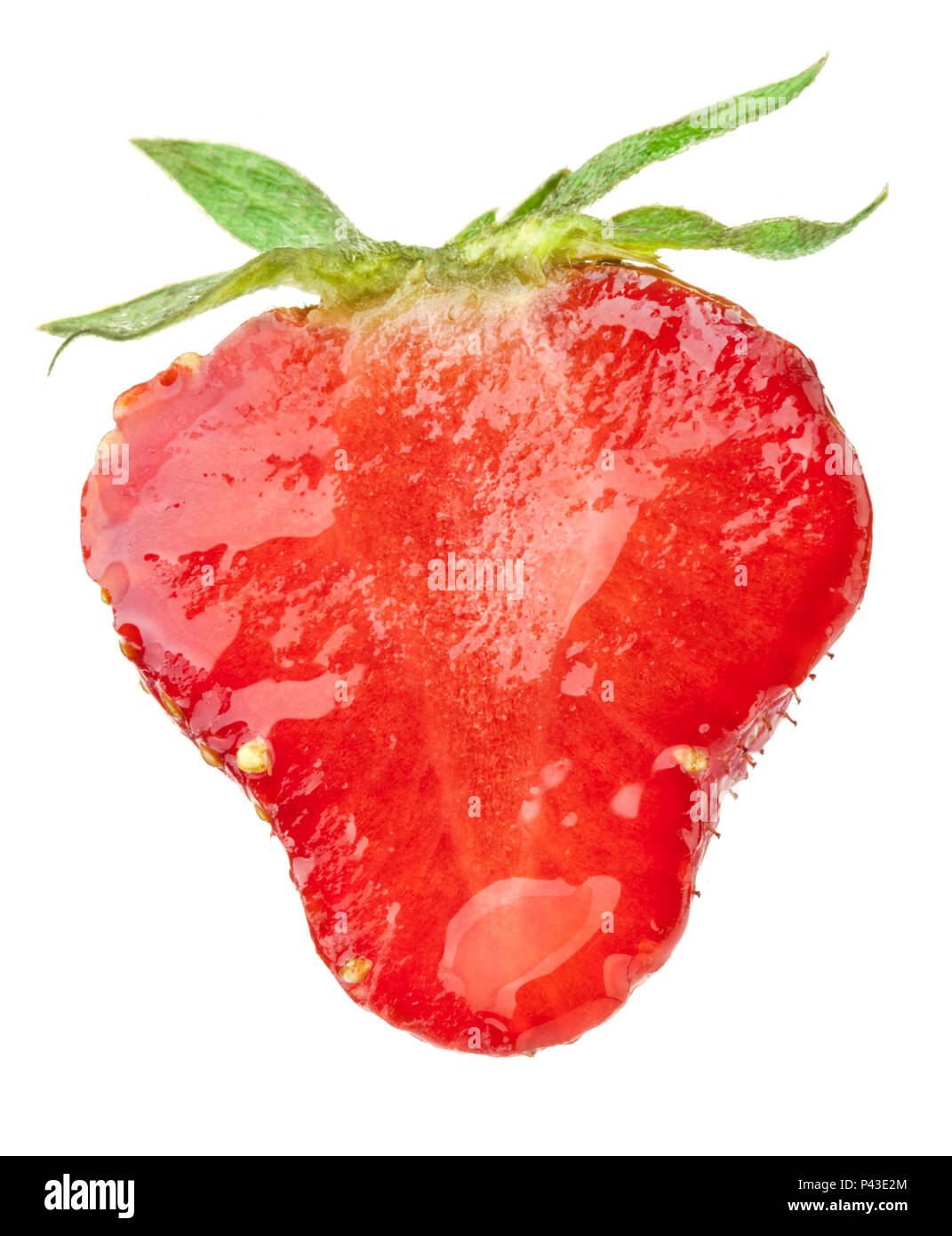 Strawberry half isolated on white background Stock Photo - Alamy
