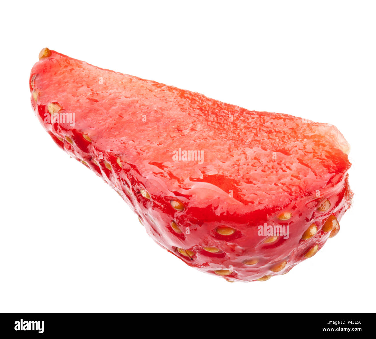 Strawberry slice isolated on white background Stock Photo - Alamy
