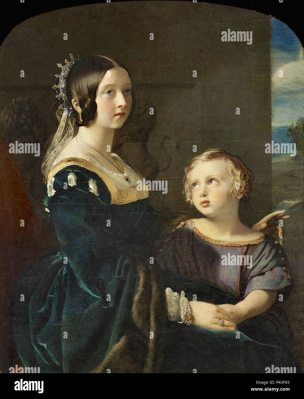 Thorburn Robert - Queen Victoria with Albert Edward Prince of Wales ...