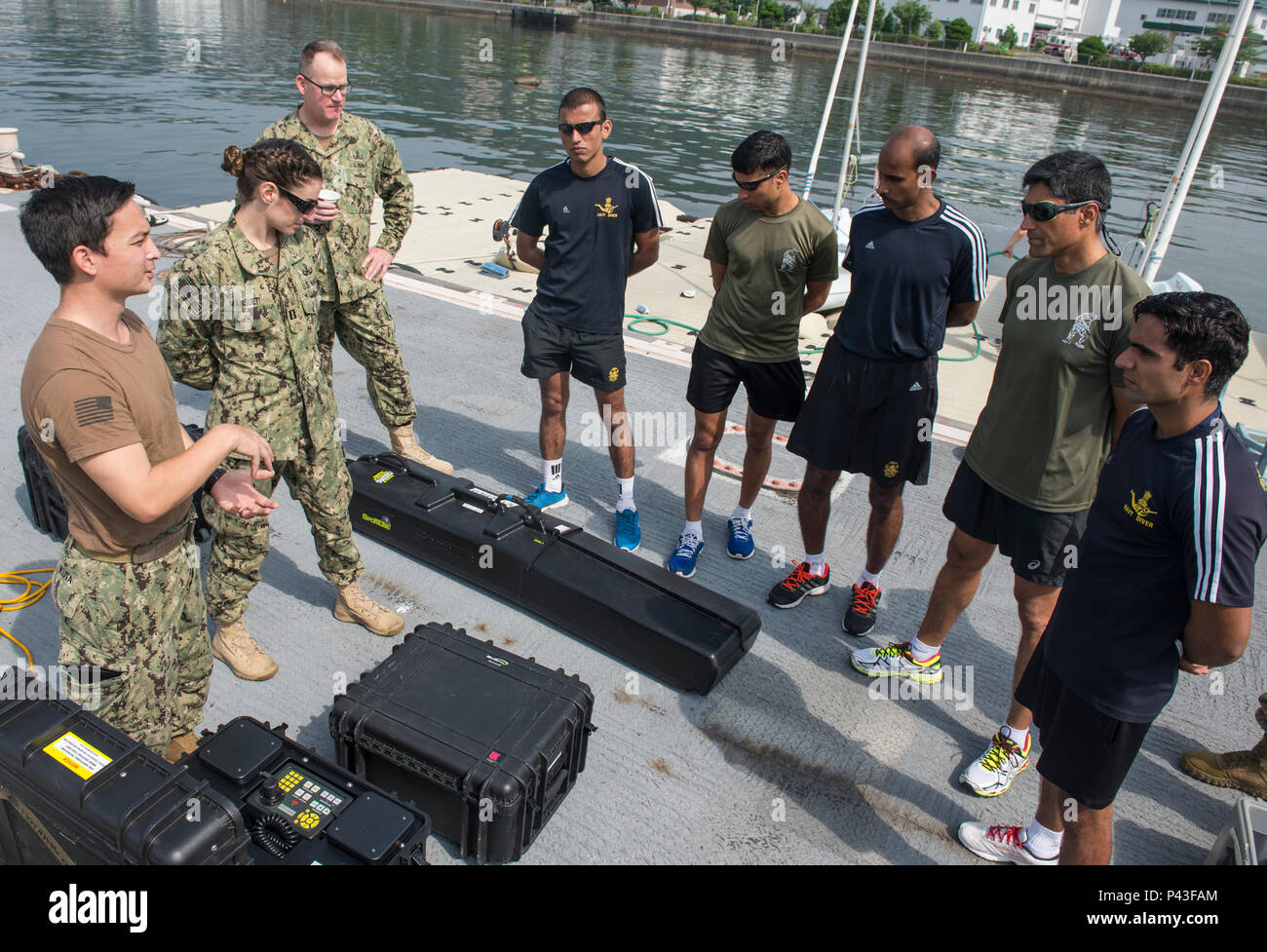 A U.S. Navy Explosive Ordnance Disposal (EOD) technician assigned to ...