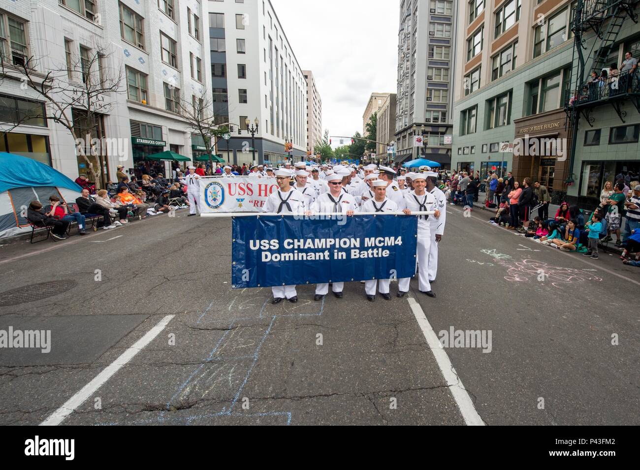 160611-N-JY507-142 PORTLAND, Ore. (June 11, 2016) – Sailors march ...