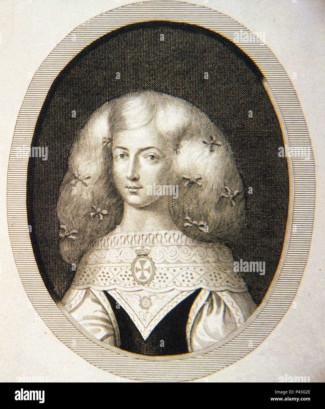 Portrait of Ines de Castro (1320-1355). 19th century. Engraving. Madrid ...