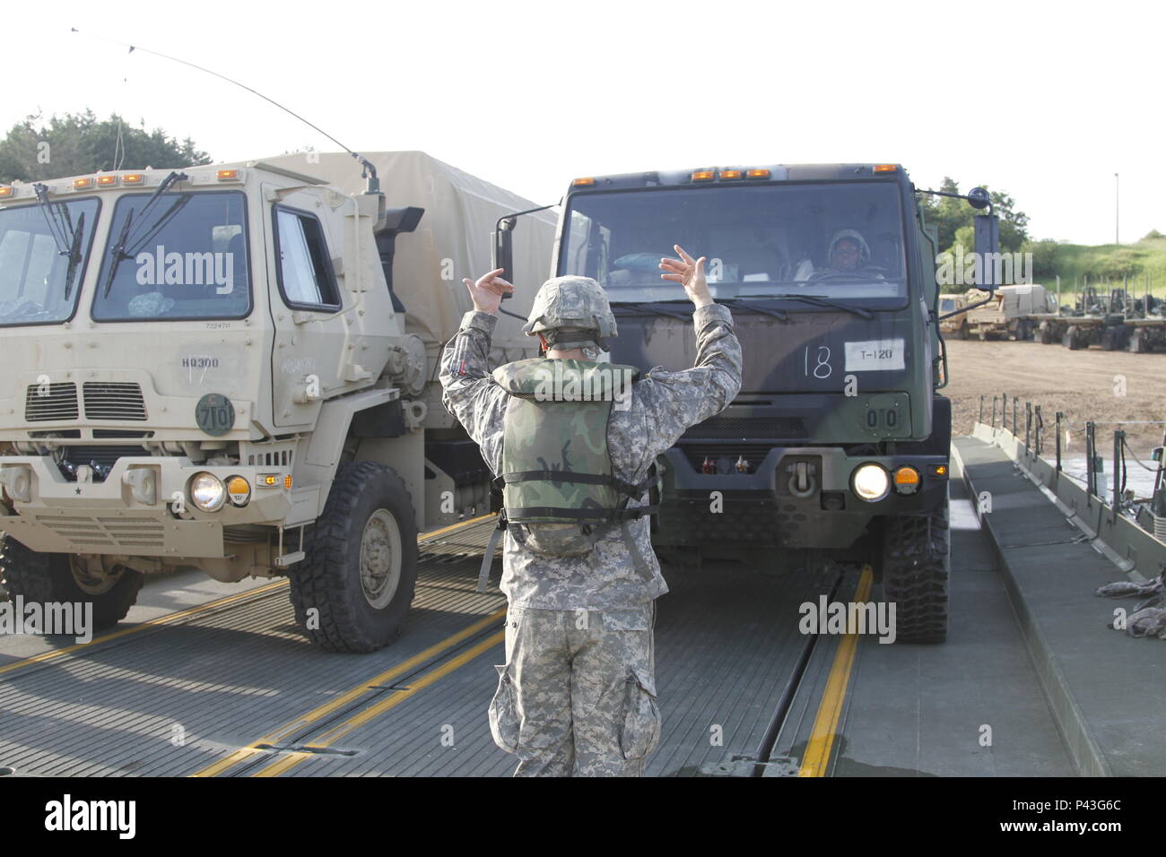 U.S. Army Soldiers with the 200th Engineer Multi-Role Bridge Company ...