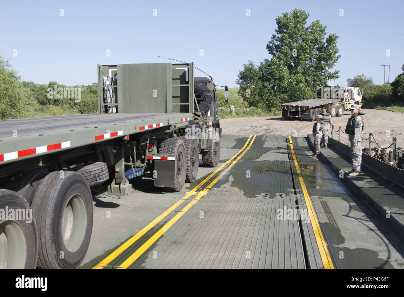 U.S. Army Soldiers with the 200th Engineer Multi-Role Bridge Company ...