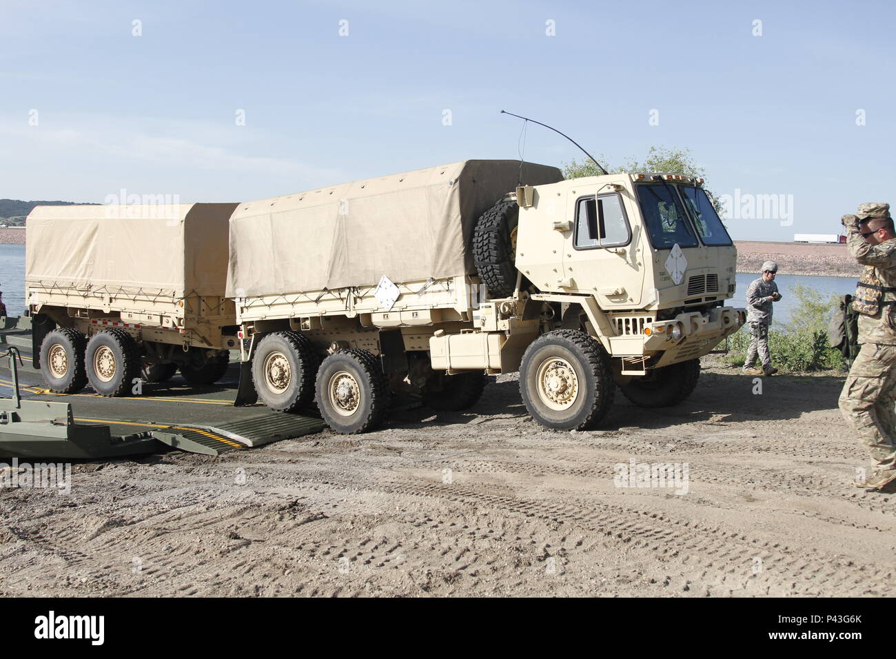U.S. Army Soldiers with the 200th Engineer Multi-Role Bridge Company ...
