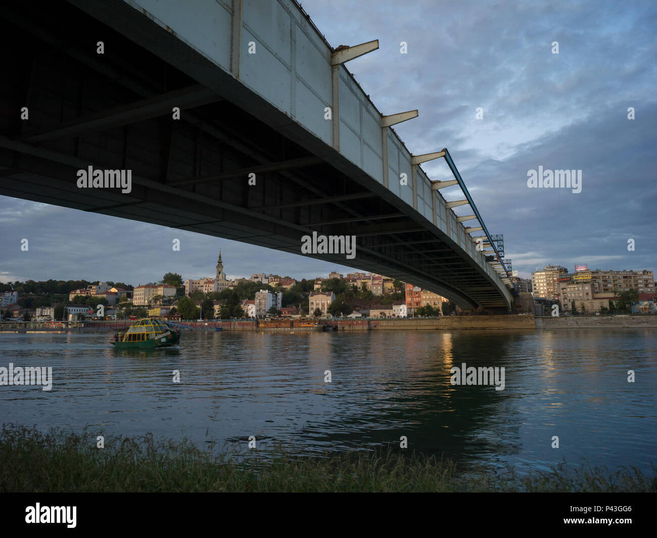 Buildings at the waterfront, Sava River, Belgrade, Serbia Stock Photo ...