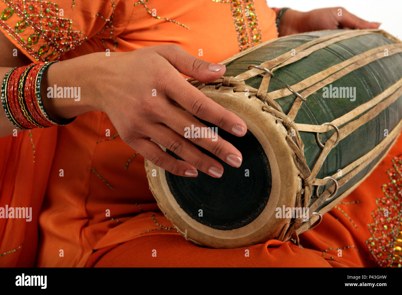 Indian hand drumming Stock Photo - Alamy