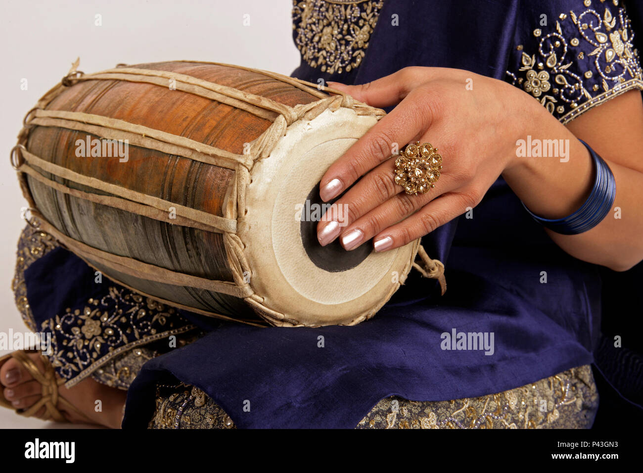 Indian hand drumming Stock Photo - Alamy