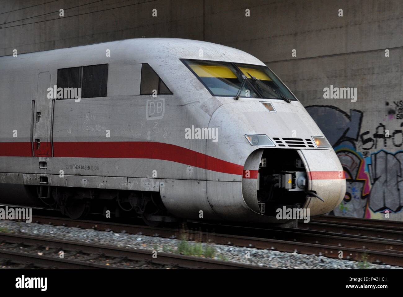 DB-Graffiti on a ICE train on 04.12.2015 in Scherte-Westhofen - Germany ...