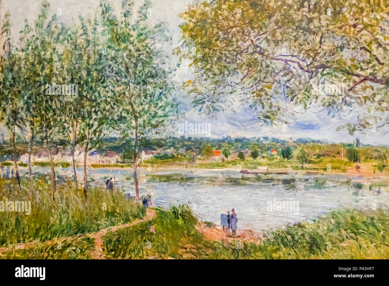 Painting titled "The Path to the Old Ferry at By" by Alfred Sisley ...