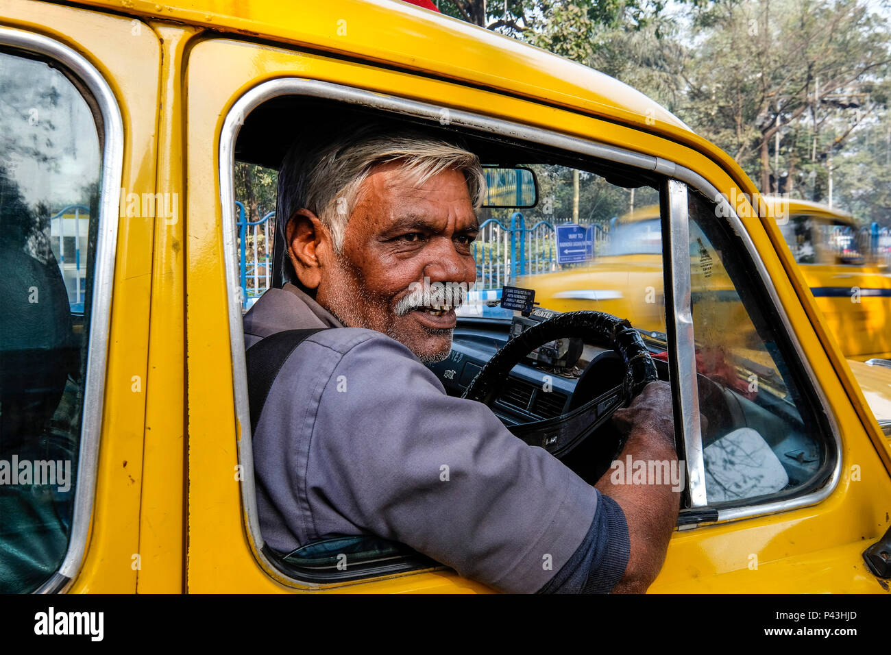 India, Kolkata, taxi driver Stock Photo - Alamy