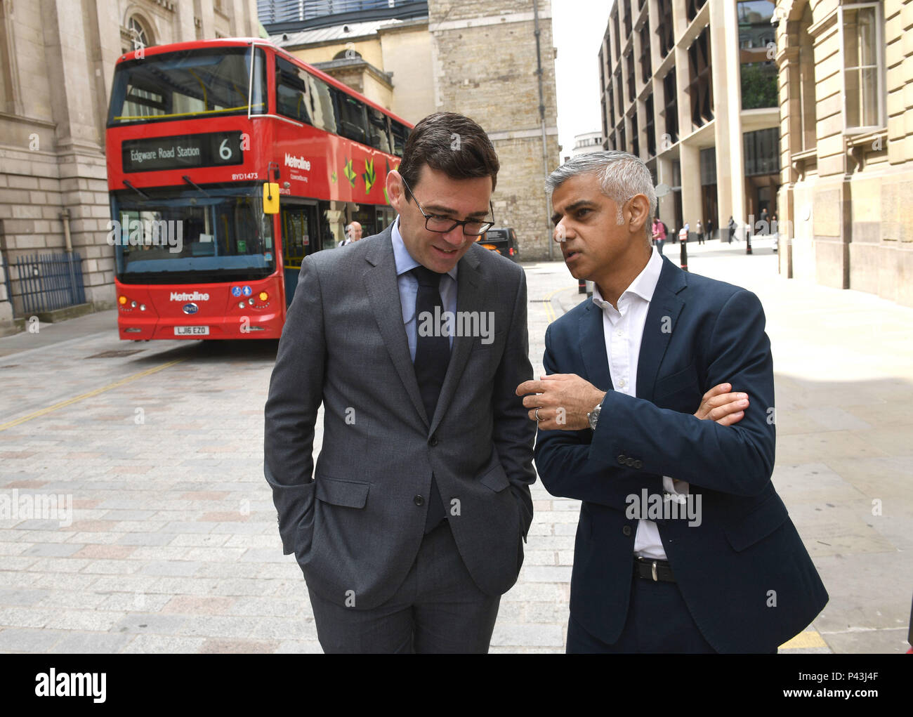 London Mayor Sadiq Khan (right) and Mayor of Greater Manchester, Andy ...