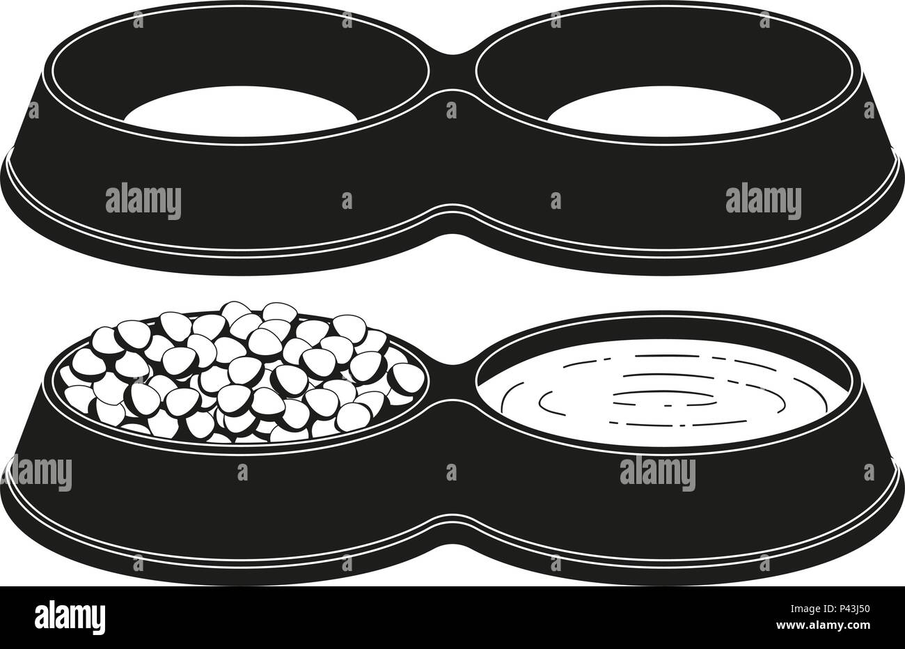 Dog bowl full food Stock Vector Images - Alamy