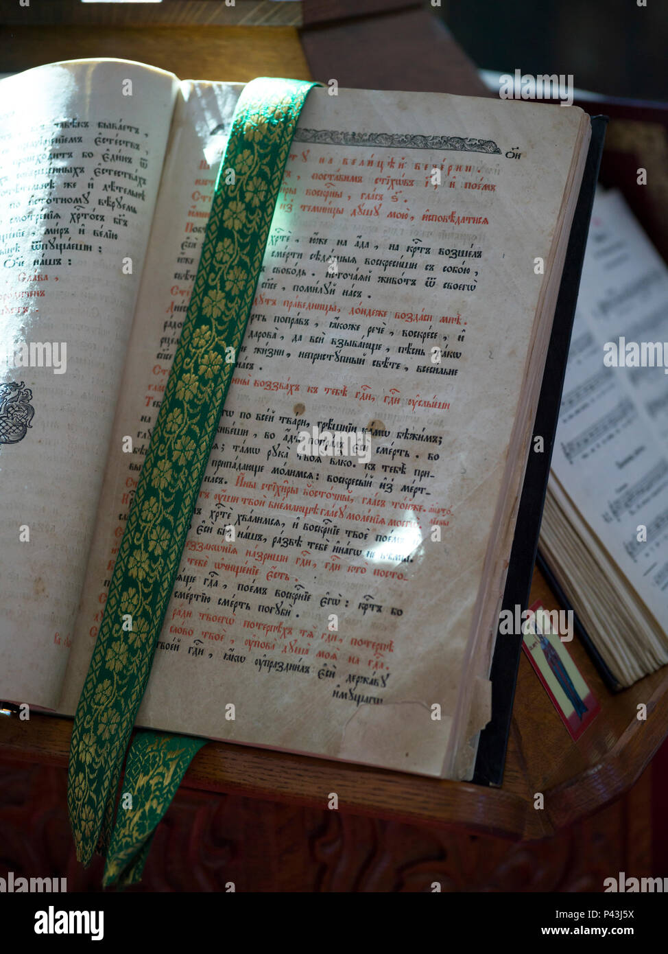 Close-up of bible in a cathedral, Roman Catholic Cathedral, Kladovo ...