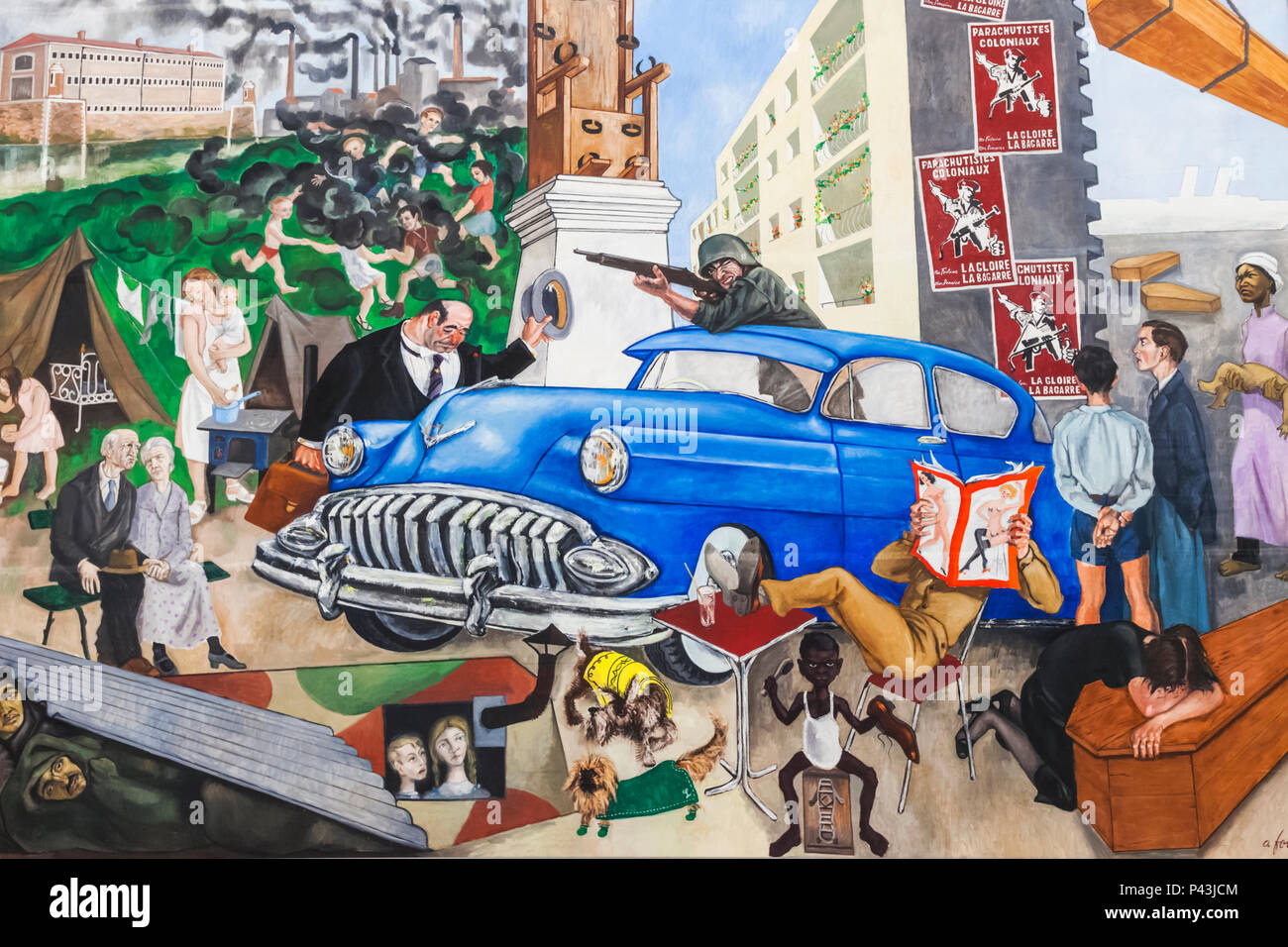 Painting titled "Atlantic Civilisation" by Andre Fougeron dated 1953 ...