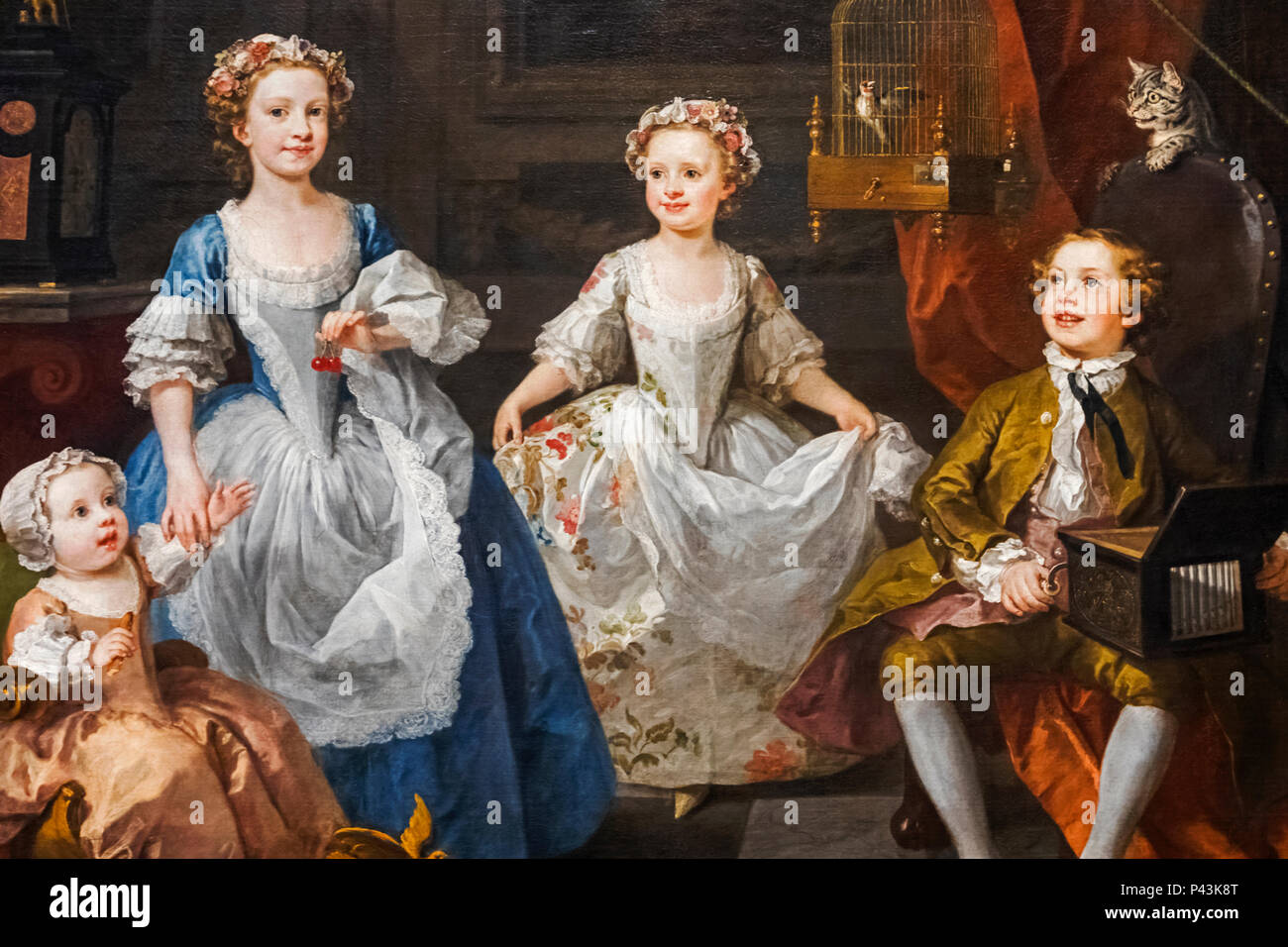 Painting of The Graham Children by William Hogarth dated 1743 Stock ...