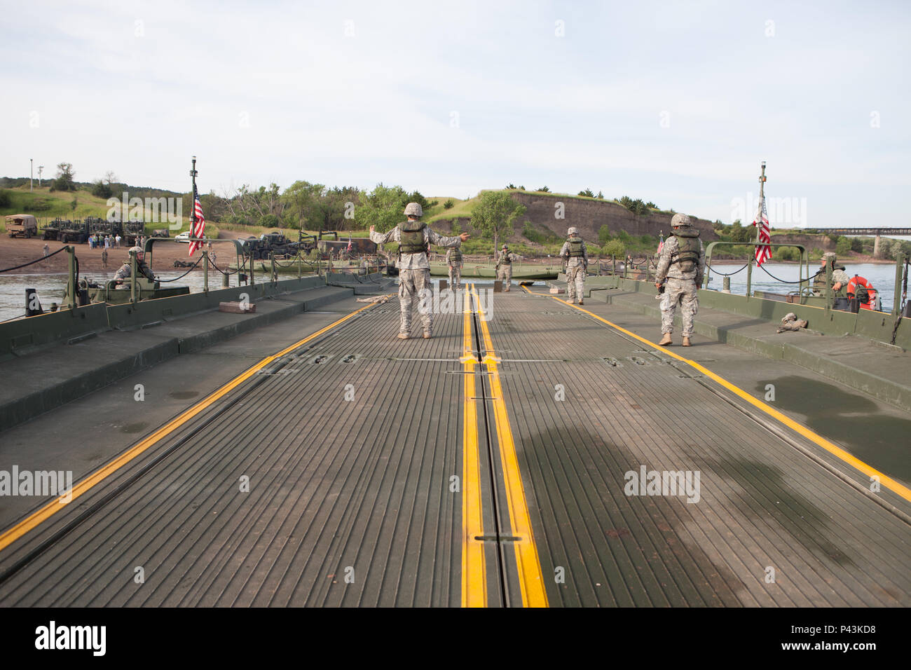 U.S. Army Soldiers of the 200th Engineer Multi-Role Bridge Company ...