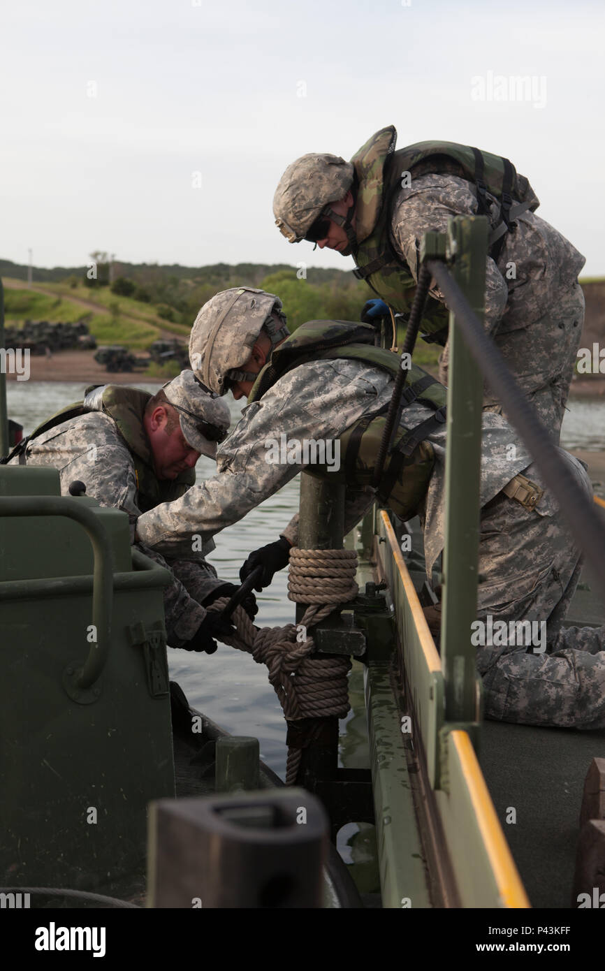 U.S. Army Soldiers of the 200th Engineer Multi-Role Bridge Company ...