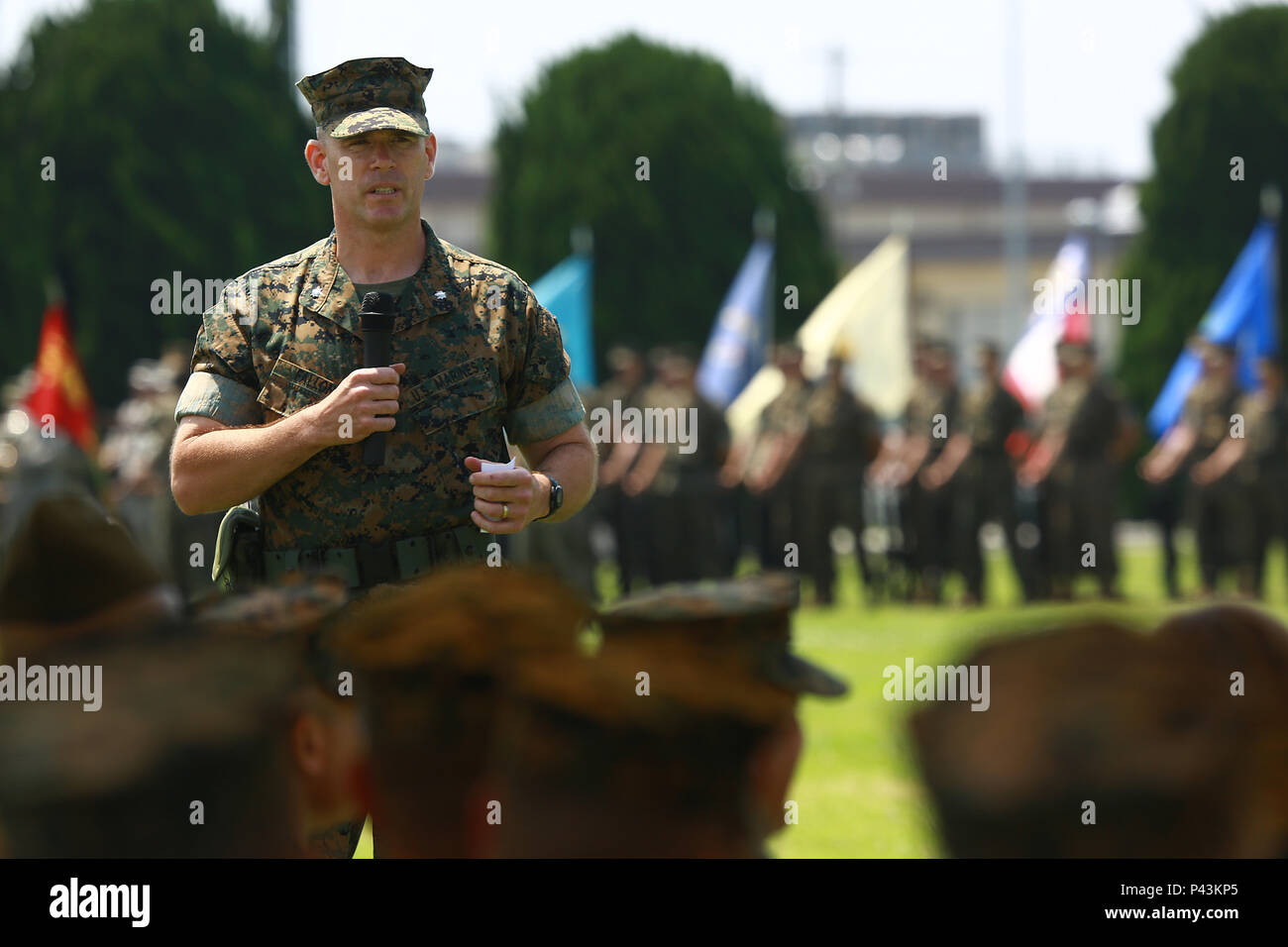 U.S. Marine Corps Lt. Col. John A. Fallon, incoming Marine Aviation ...