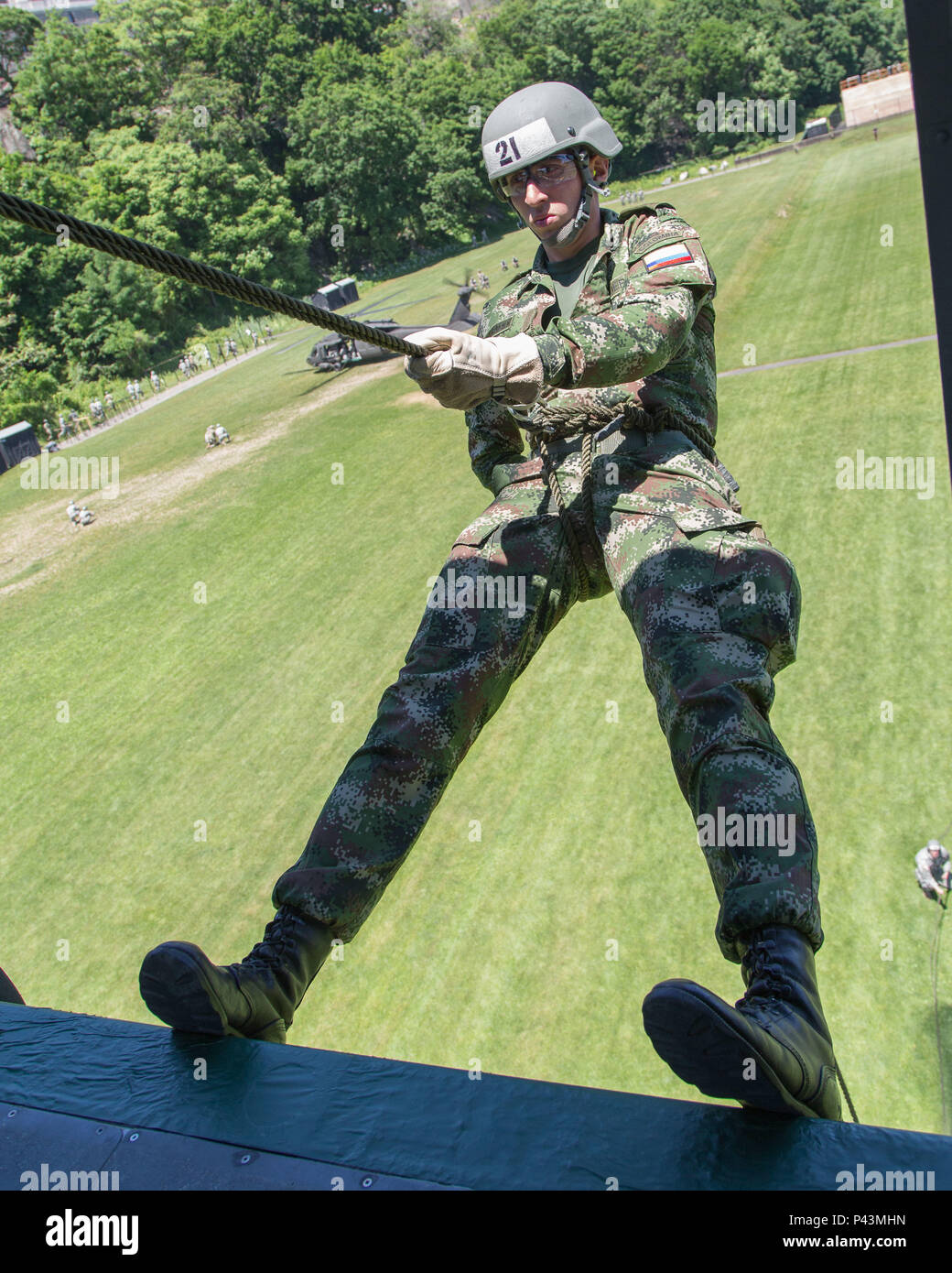 U.S. Military Academy cadets conduct aircraft rappel training at West ...