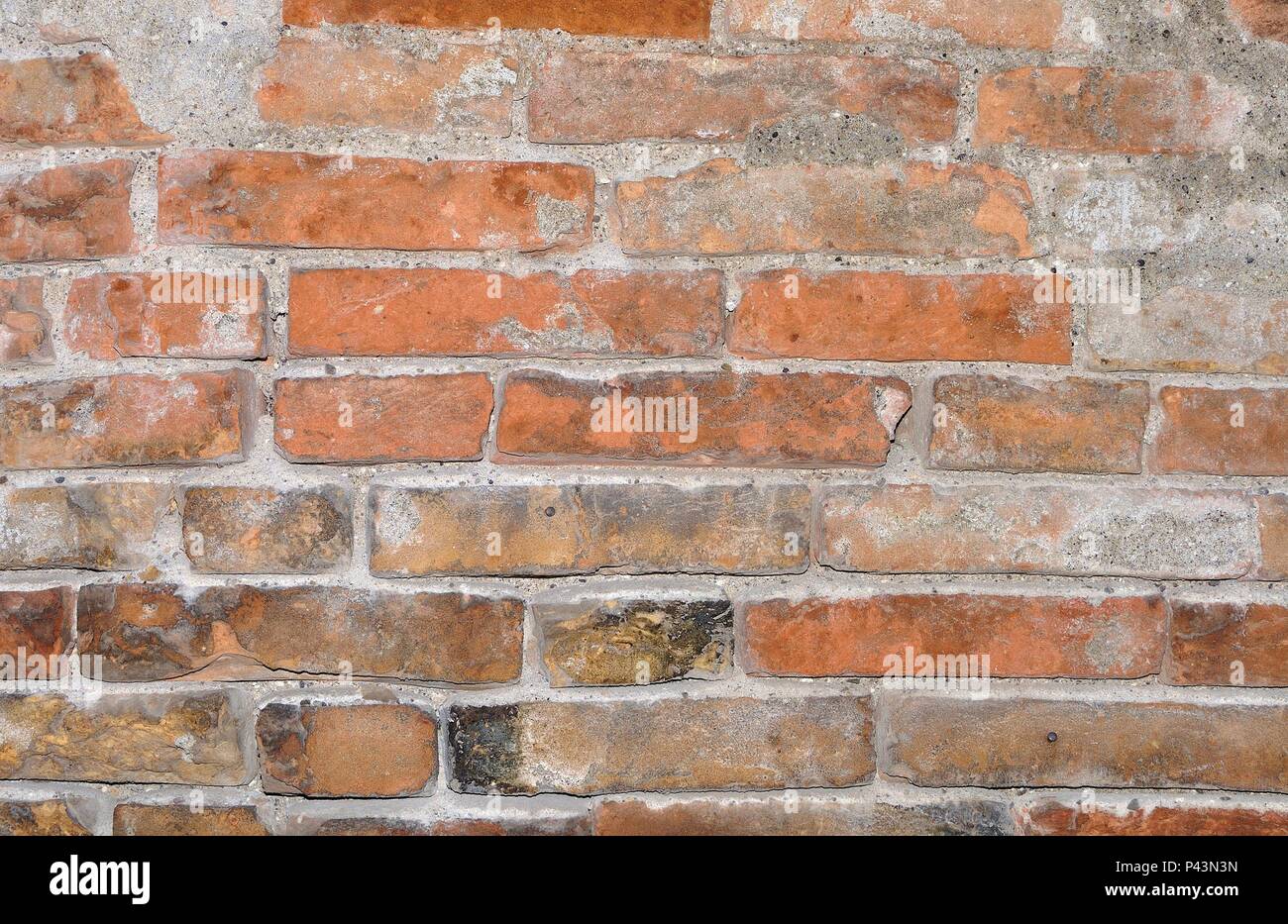 Old damaged brick wall for texture or background Stock Photo - Alamy