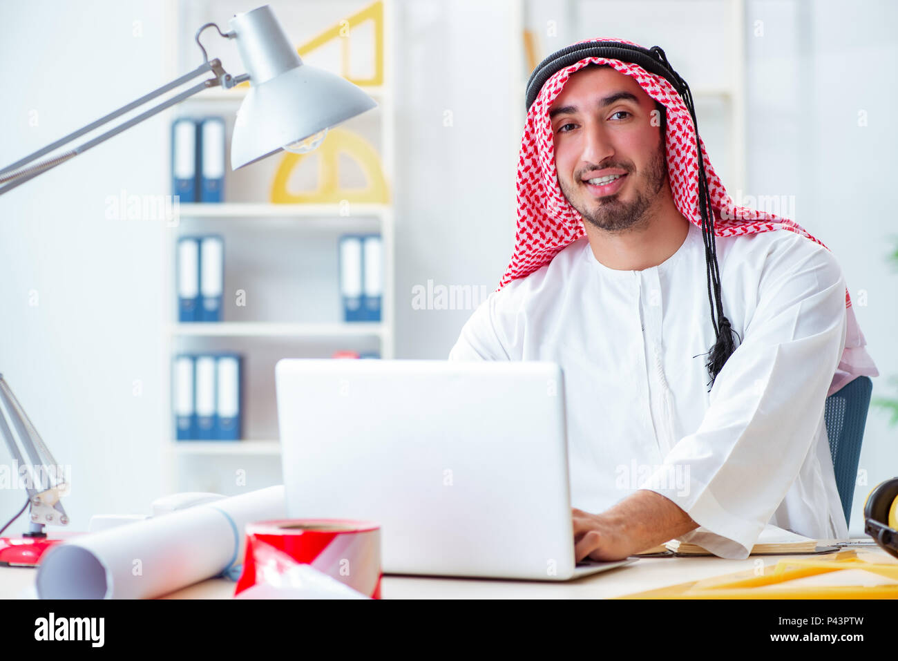 Arab engineer working on new project Stock Photo - Alamy