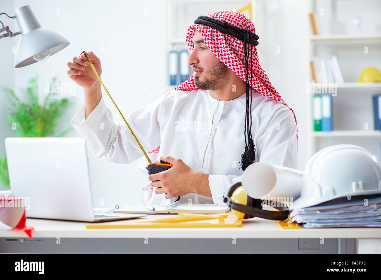 Arab engineer working on new project Stock Photo - Alamy