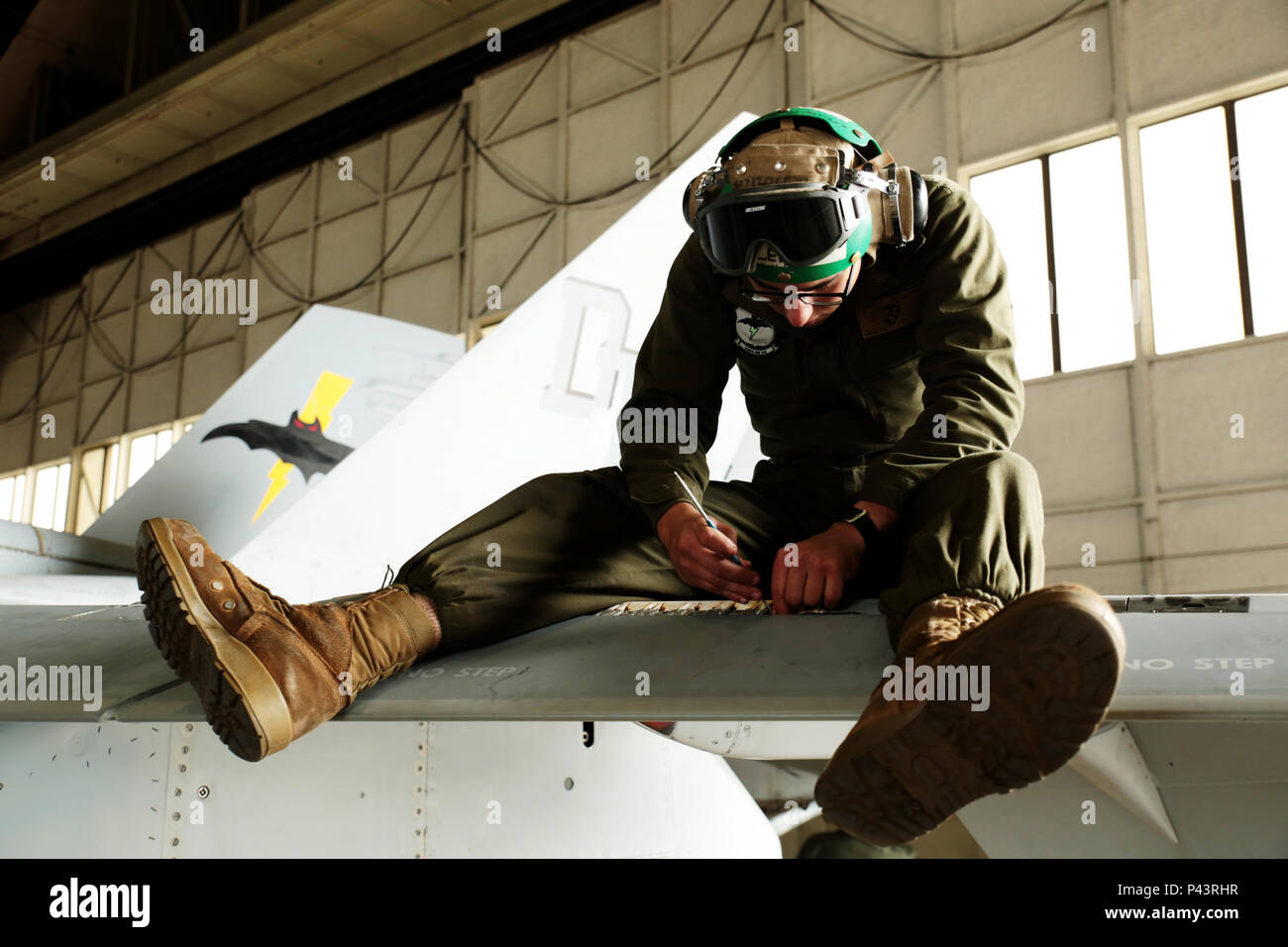 U.S. Marine Corps Lance Cpl. Rodrigo Lerer, an airframe mechanic with ...