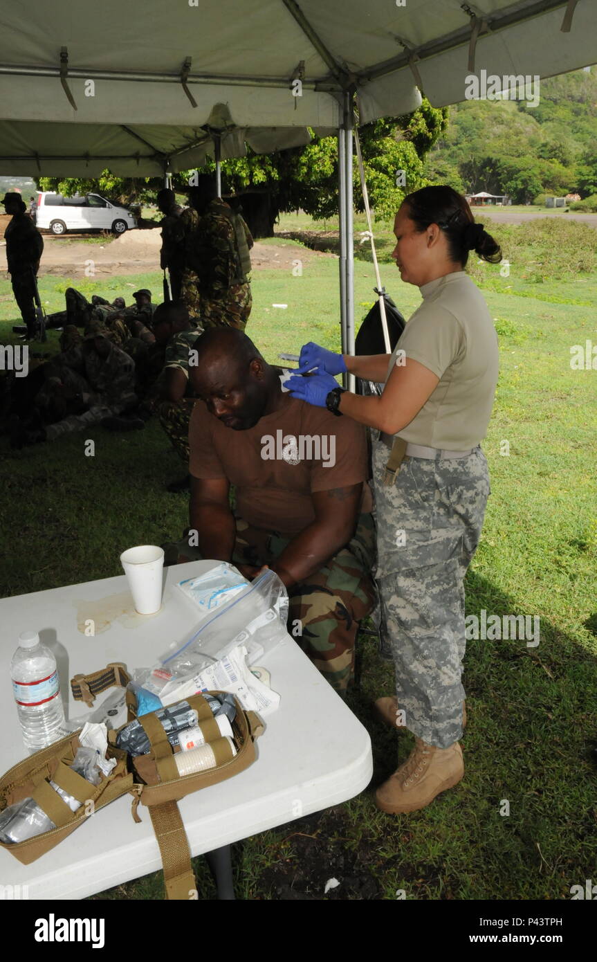 Spc. Emily Panther of the 396th Combat Support Hospital provides ...
