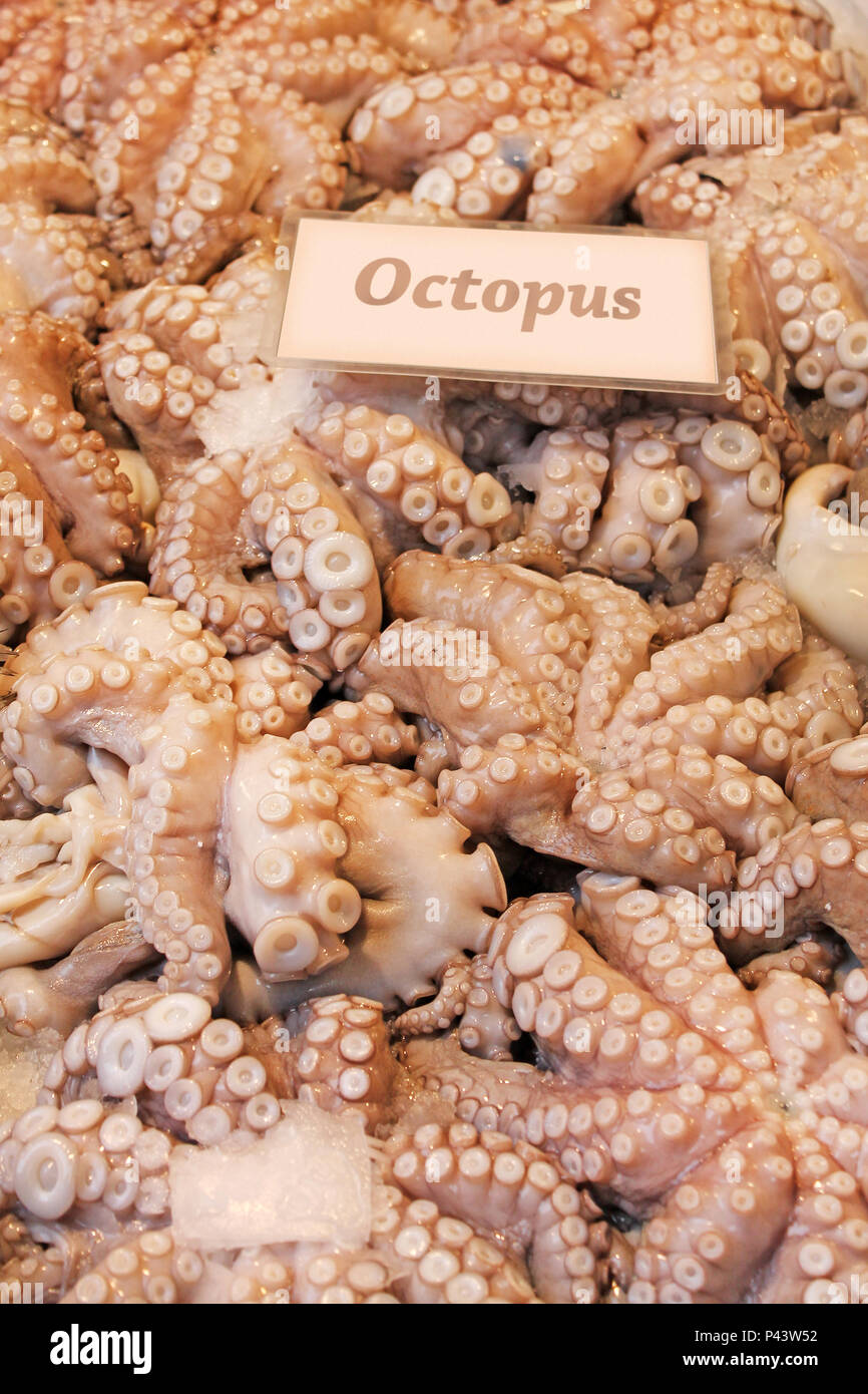 Fresh octopus for sale at a traditional fish market Stock Photo - Alamy